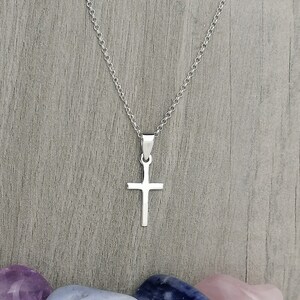 Delicate and Fine Sterling Silver Cross Pendant and Chain - Etsy UK