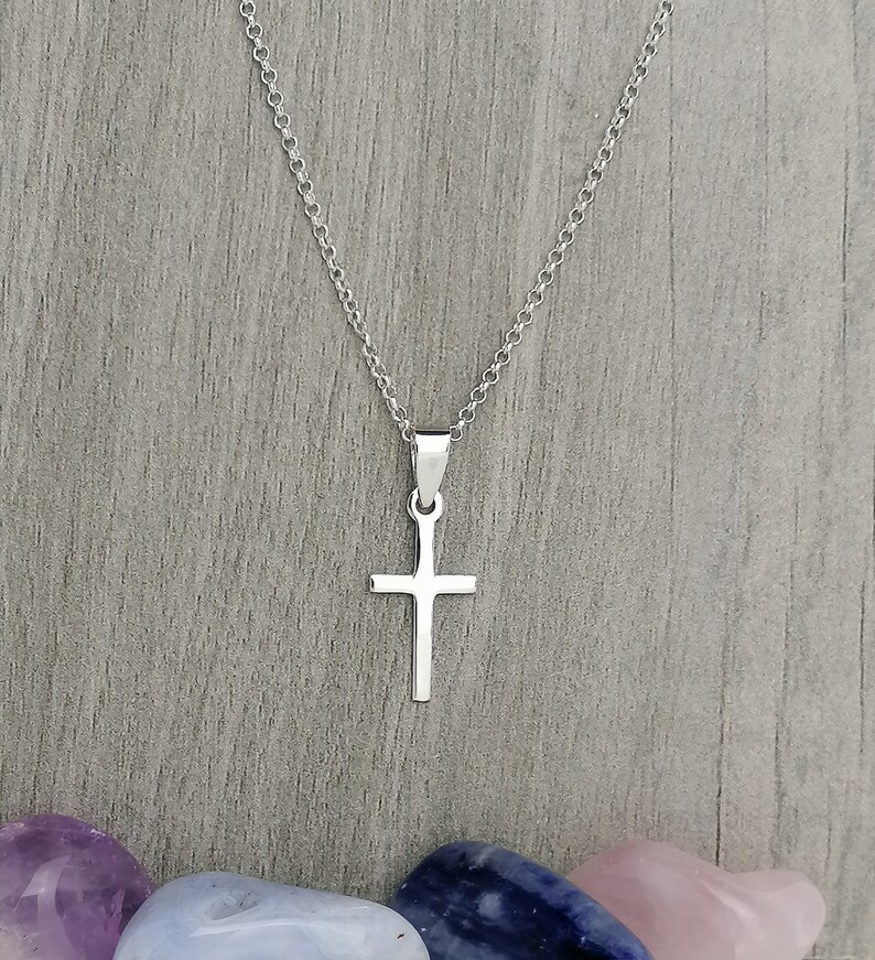 Delicate and Fine Sterling Silver Cross Pendant and Chain - Etsy UK