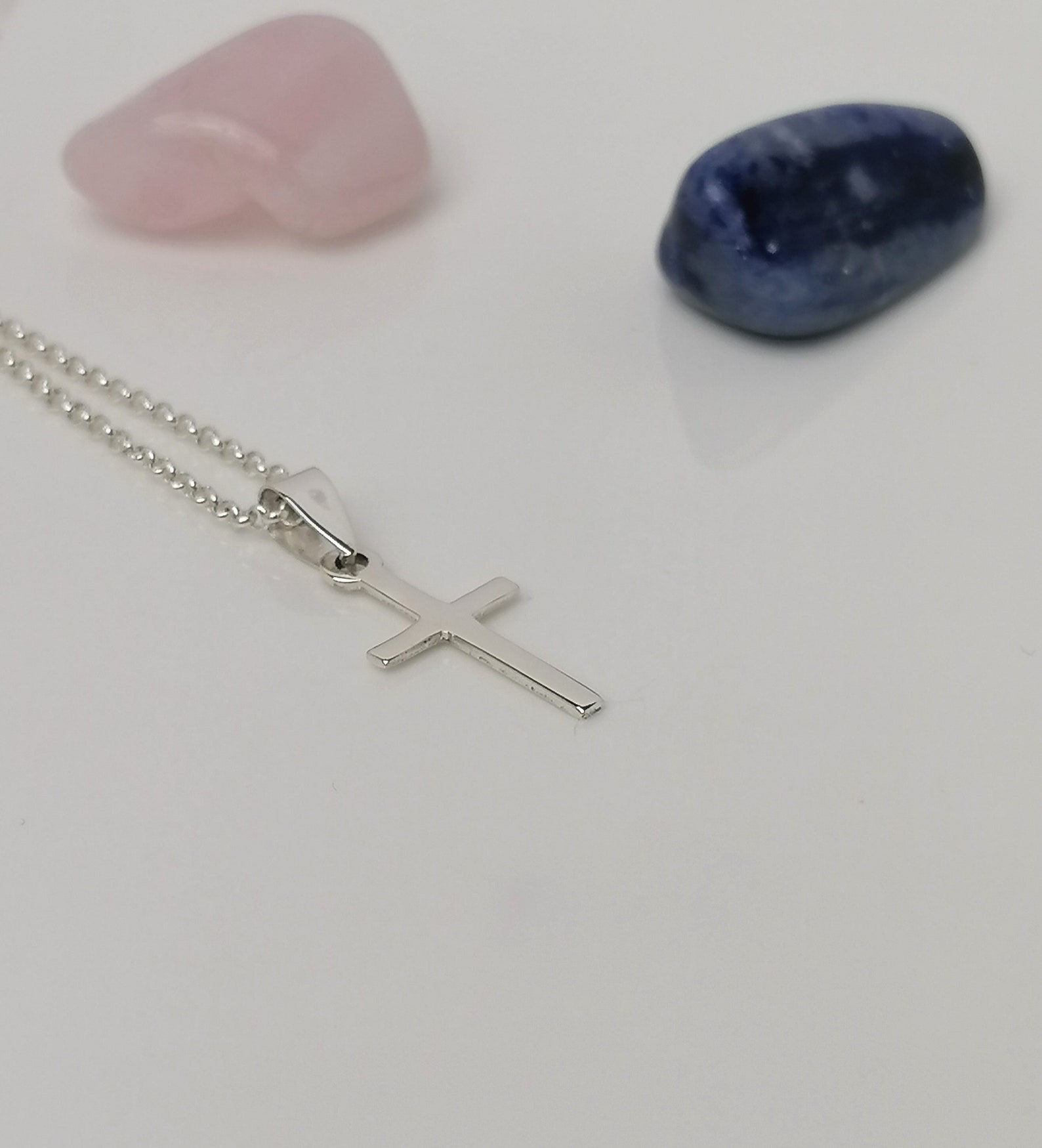 Delicate and Fine Sterling Silver Cross Pendant and Chain - Etsy UK