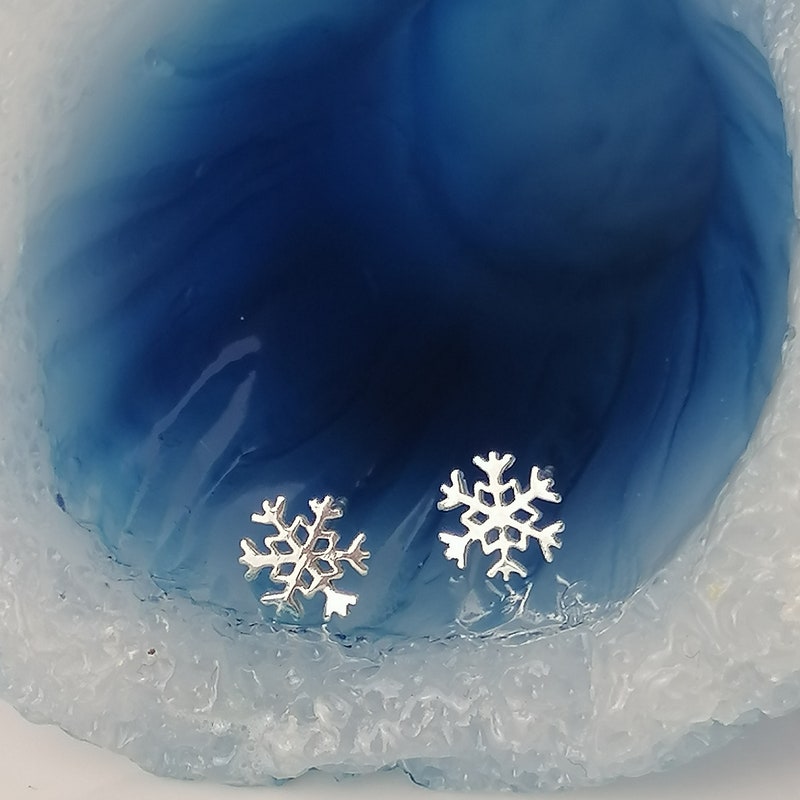 Snowflake Stud Earrings - Etsy