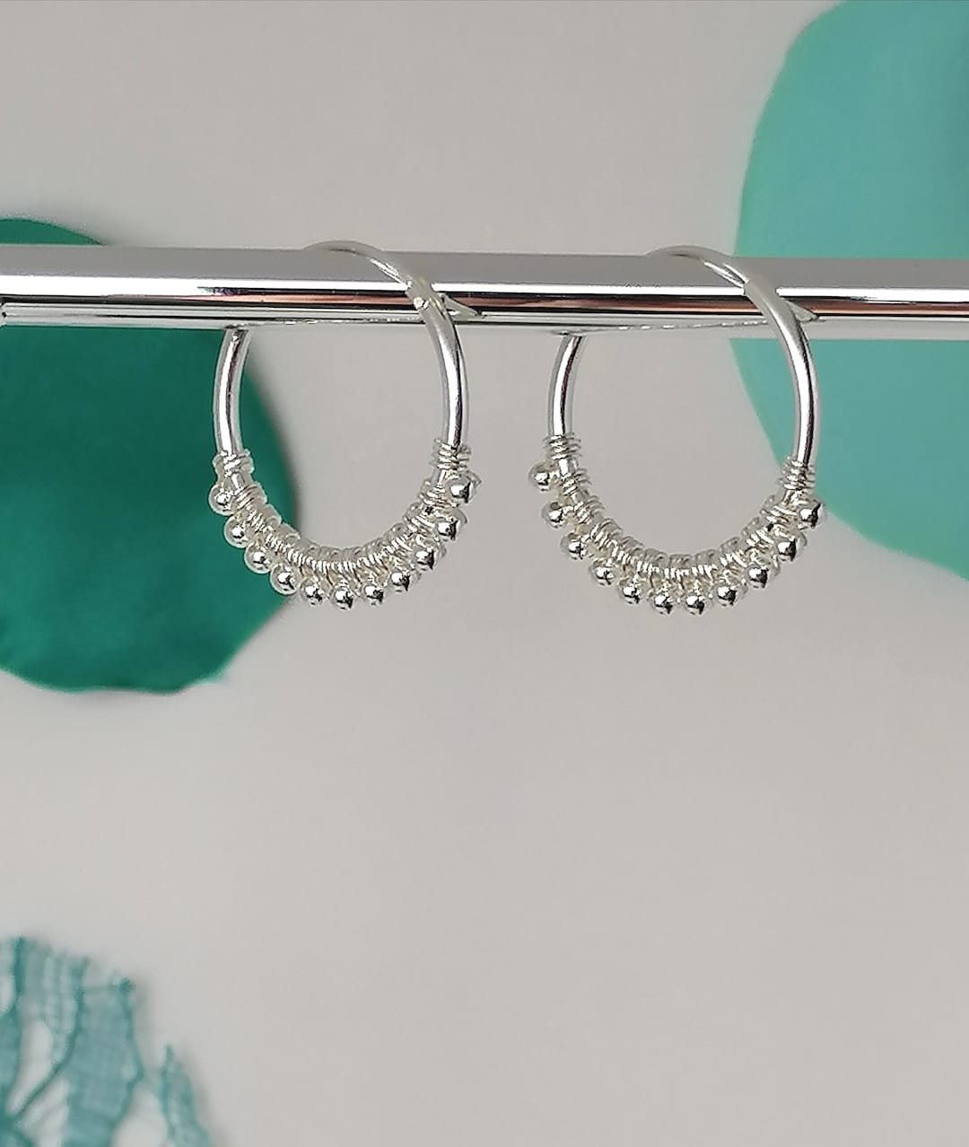 Sterling Silver Boho Hoops / Modern Ethnic Hoops - Etsy