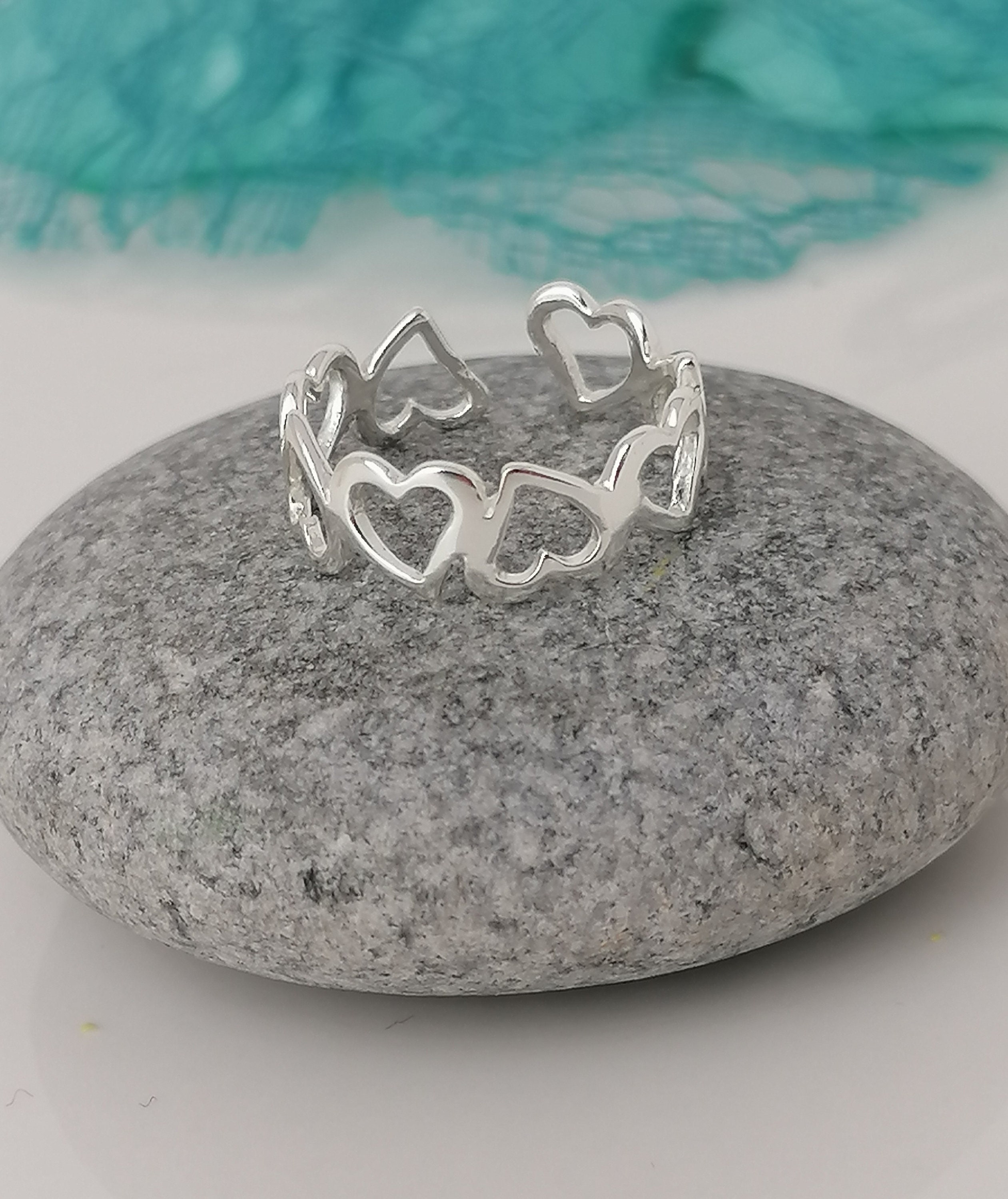 Sterling Silver Heart Toe Ring Etsy