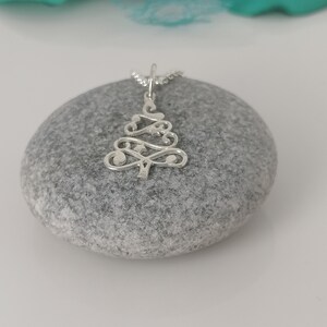 Sterling Silver Christmas Tree Pendant Necklace - Etsy