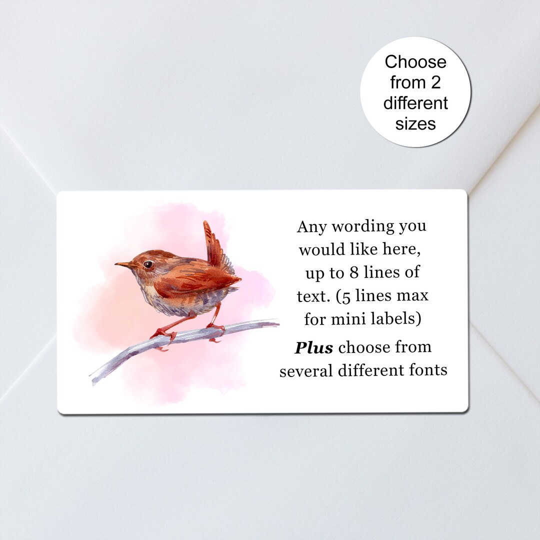Wren Bird Custom Labels Ideal Return Address / Hand Made by / This ...