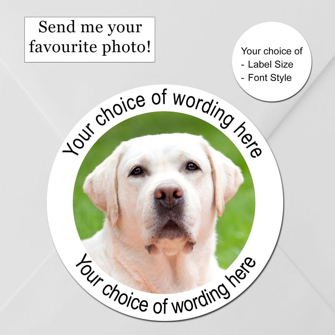 Digital Download Printable Dog Photo Stickers | Personalised / School ...