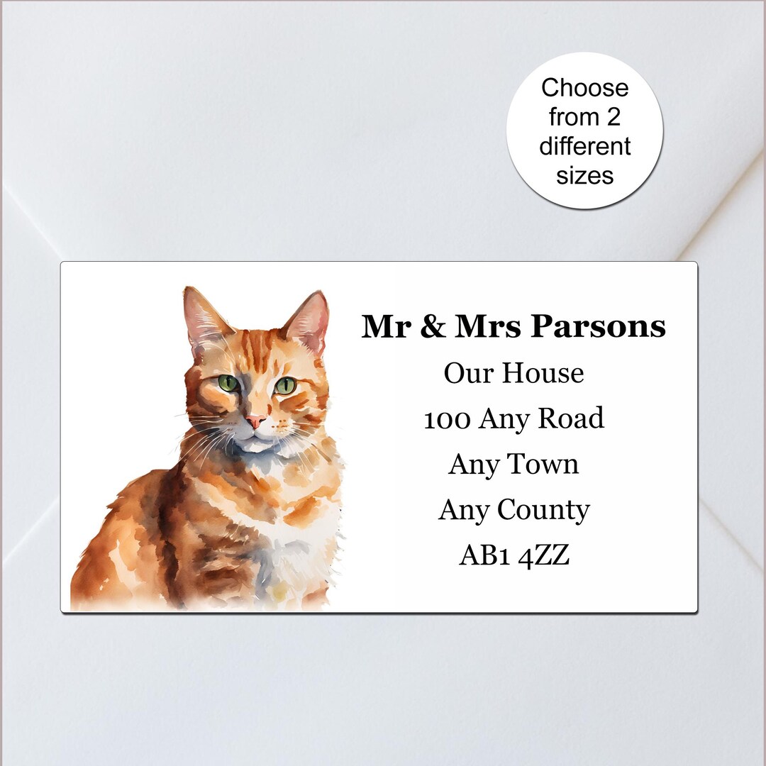 Ginger Cat Return Address Labels, Personalised, Custom Sticker Sheets ...