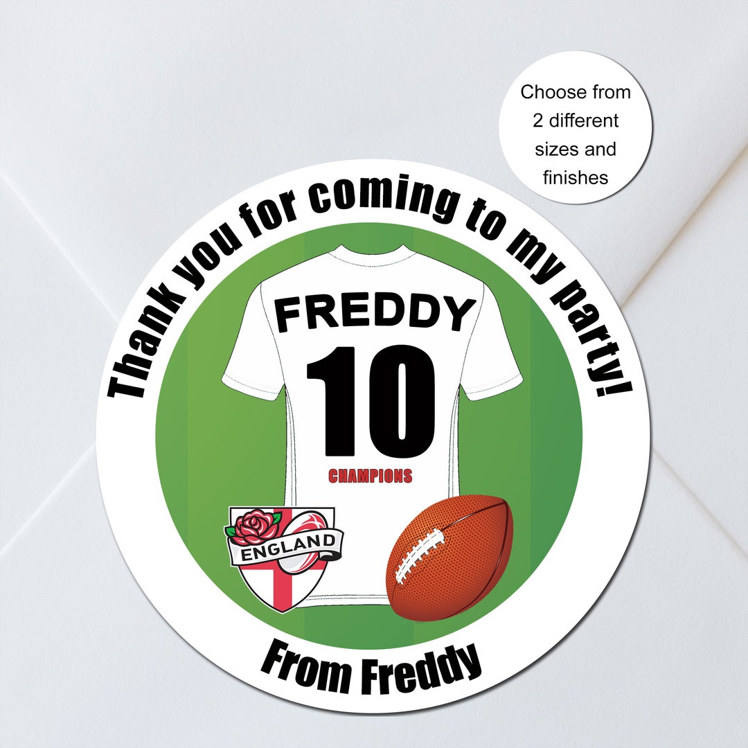 Rugby Themed Party Stickers Printable Digital Download, Custom ...