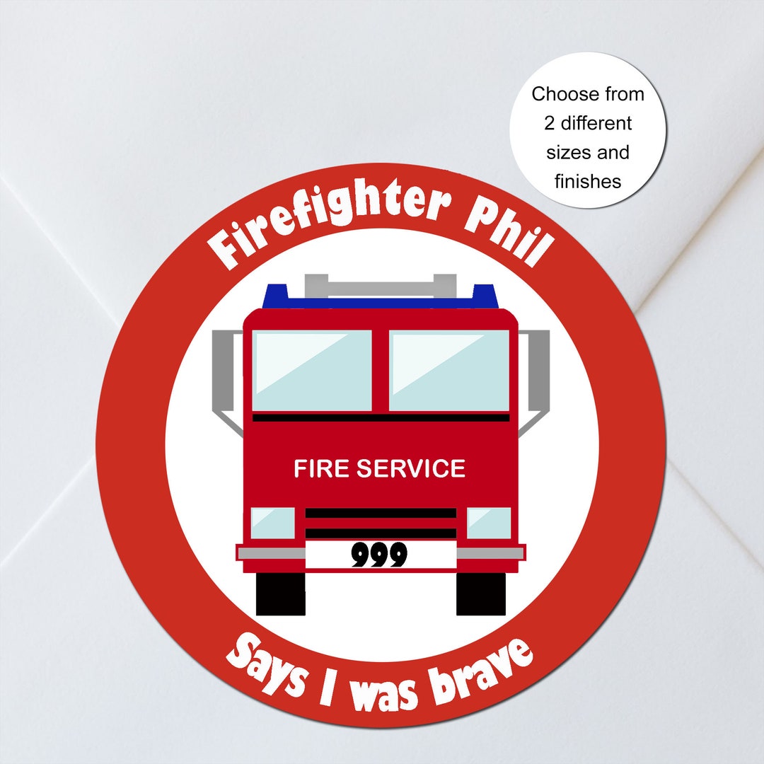 Personalised Bravery Reward Stickers for Fire Brigade, Firefighters ...