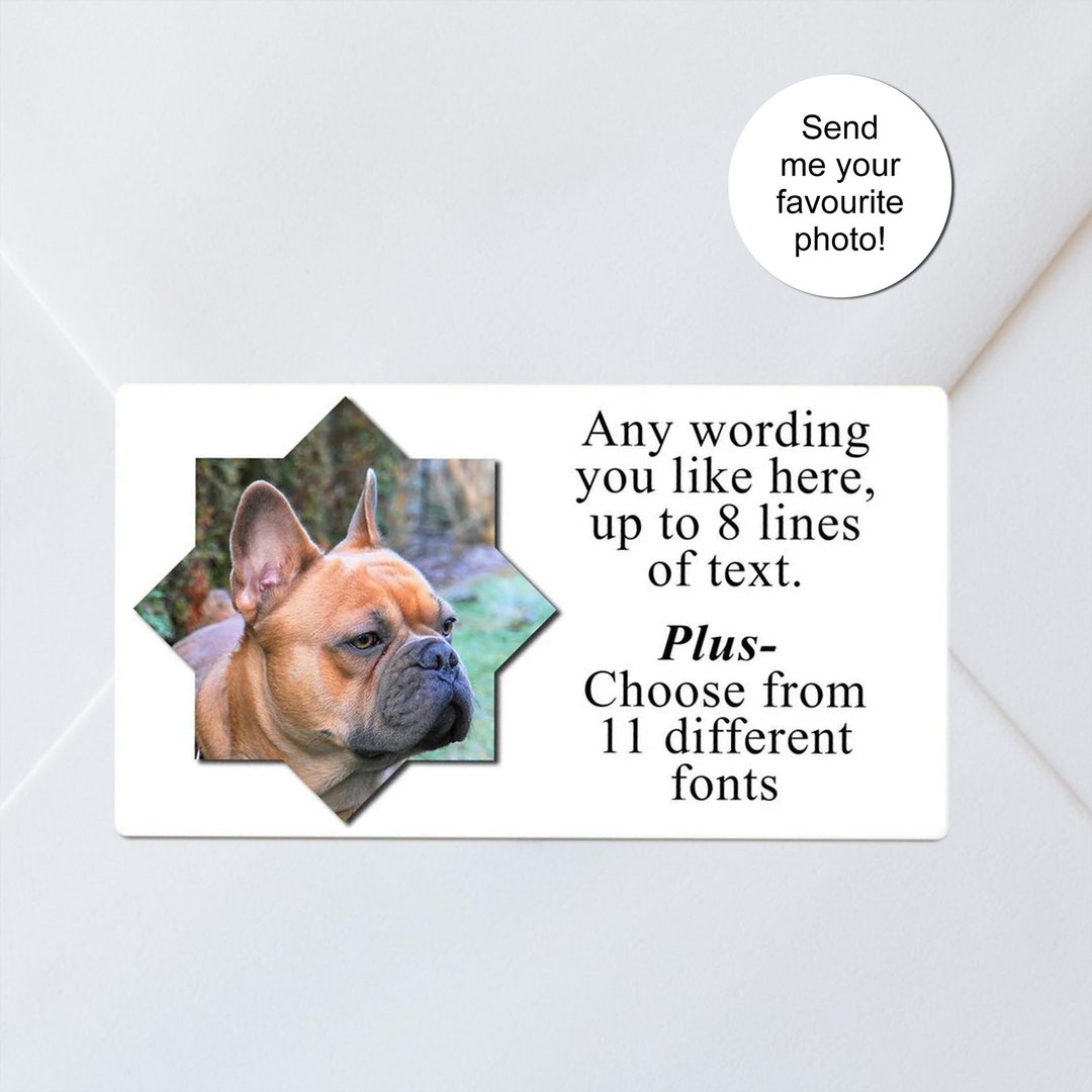 Pet Personalised Photo Labels | Your Own Dog Custom Picture Stickers ...