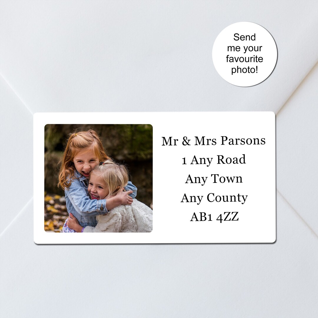 Personalised Photo Address Labels - Custom Photo Stickers - Family ...