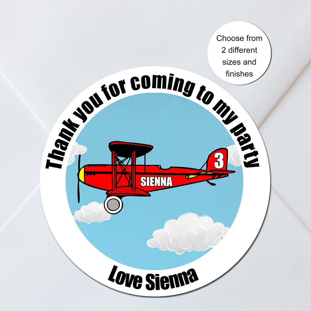 Personalised Airplane Aeroplane Party Stickers for Sweet - Etsy