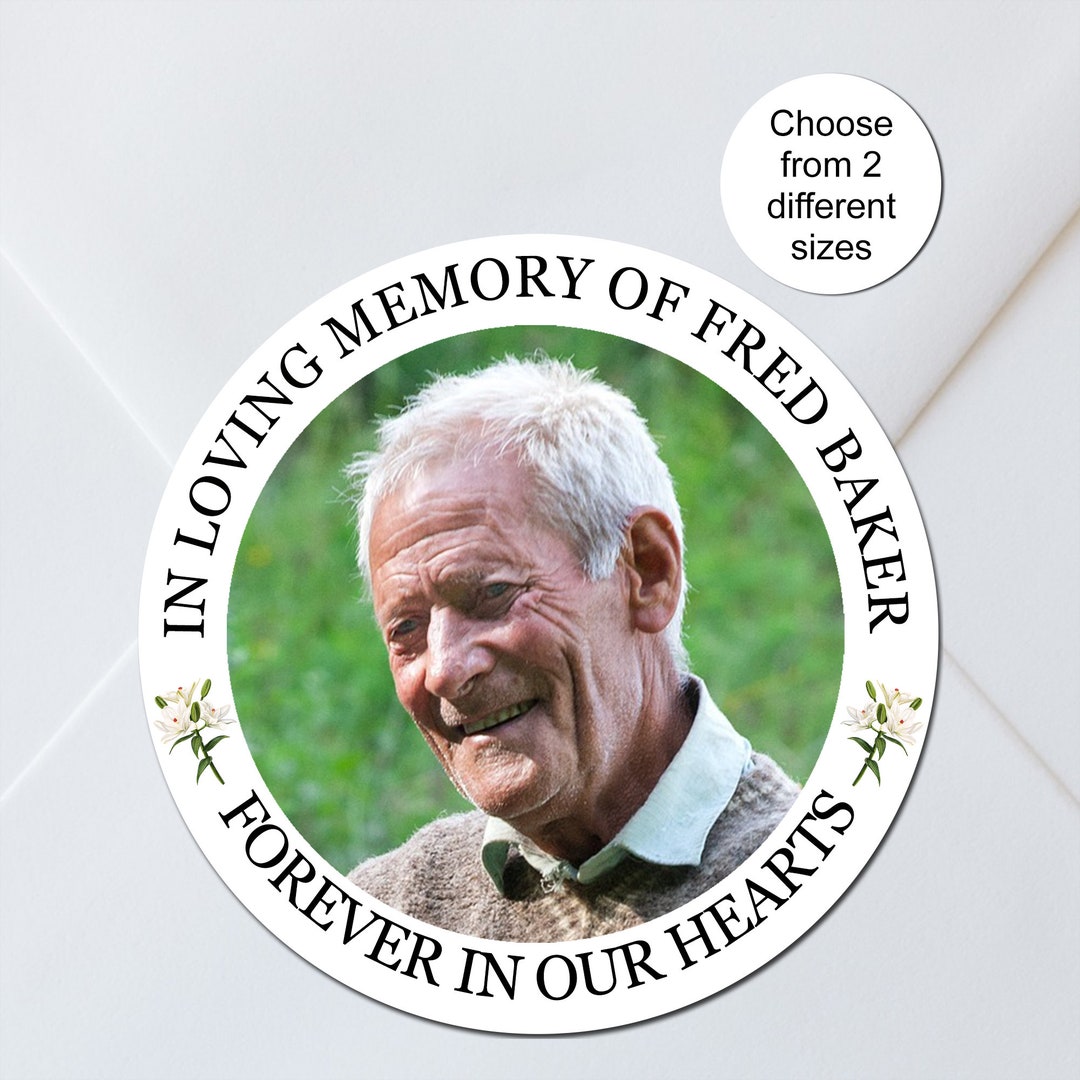 In Loving Memory Photo Stickers, Funeral, Bereavement, Remembrance ...