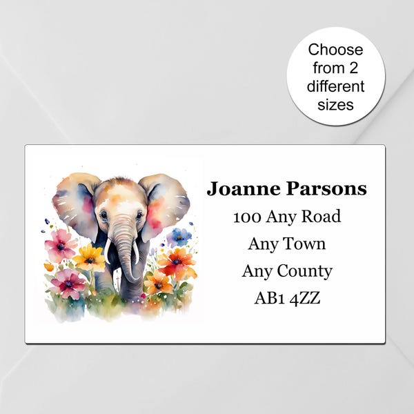 Elephant Labels - Etsy