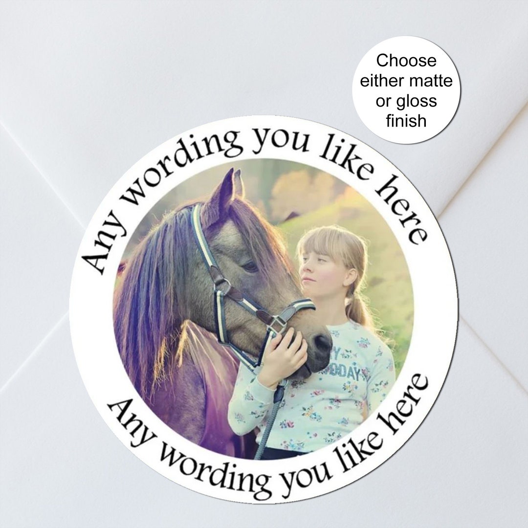 Glossy Photo Stickers Equestrian, Horse, Pony, Personalised Labels ...