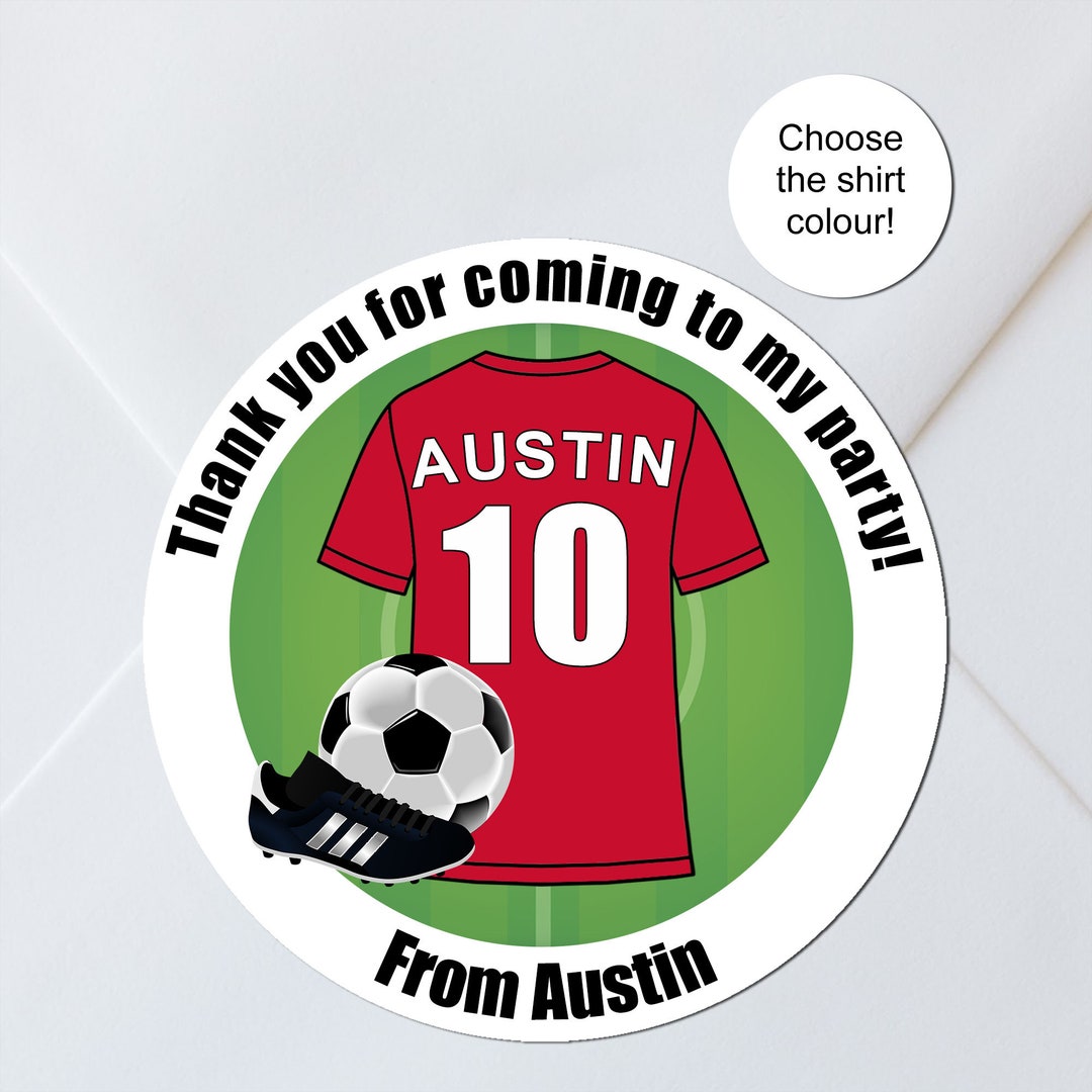 Personalised Football Party Stickers: Custom Name & Age Labels - Etsy