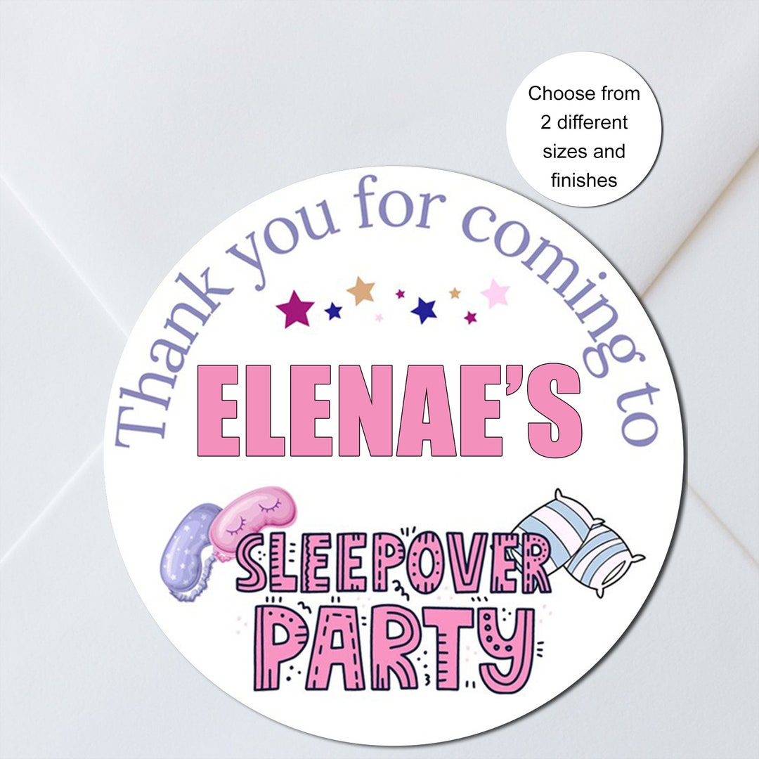 Sleepover Party Stickers, Custom Personalised Labels, Sweet Cones ...