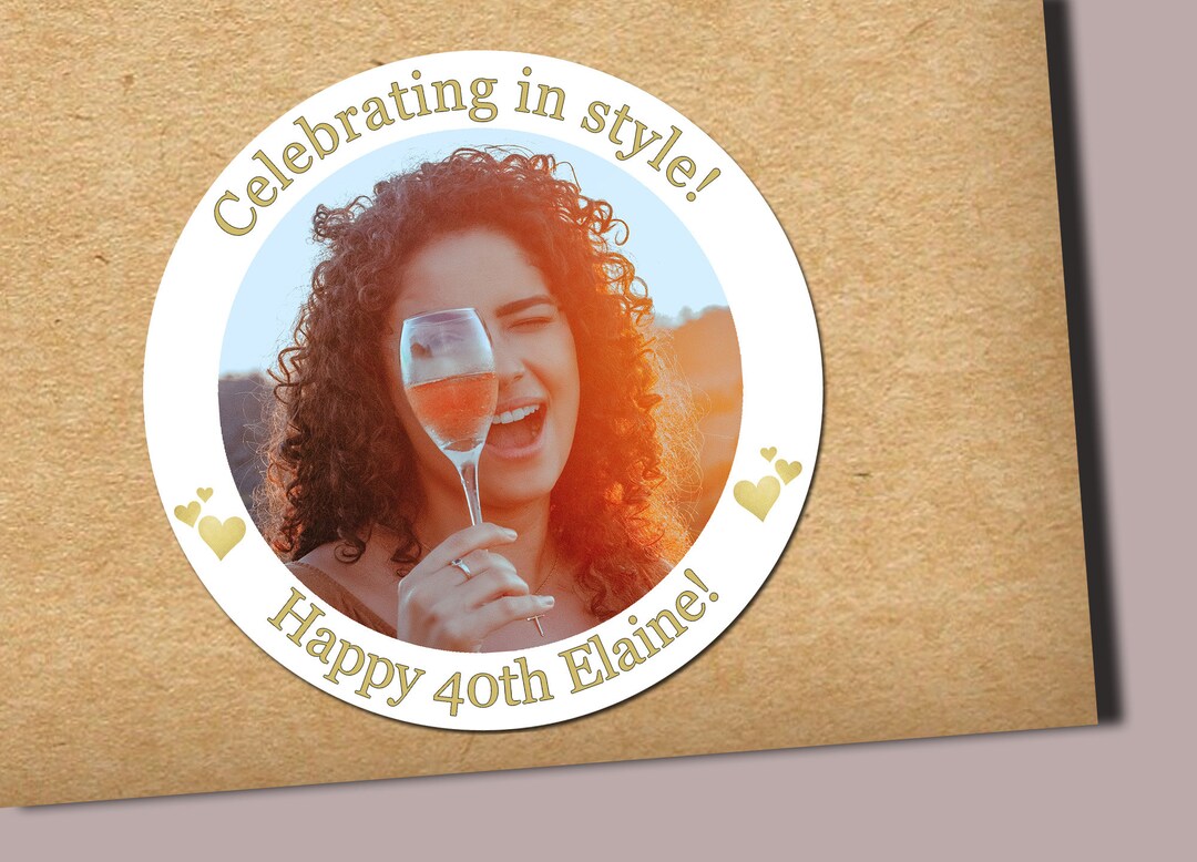 12 X Personalised Birthday Photo Labels Custom Stickers - Etsy