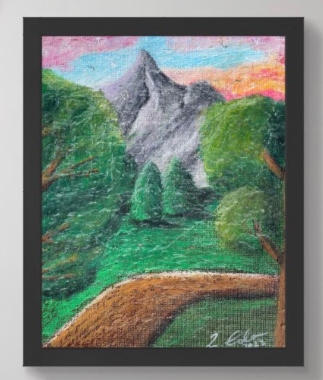 Original Acrylic and Pastel Painting, Landscape Painting, Medium ...