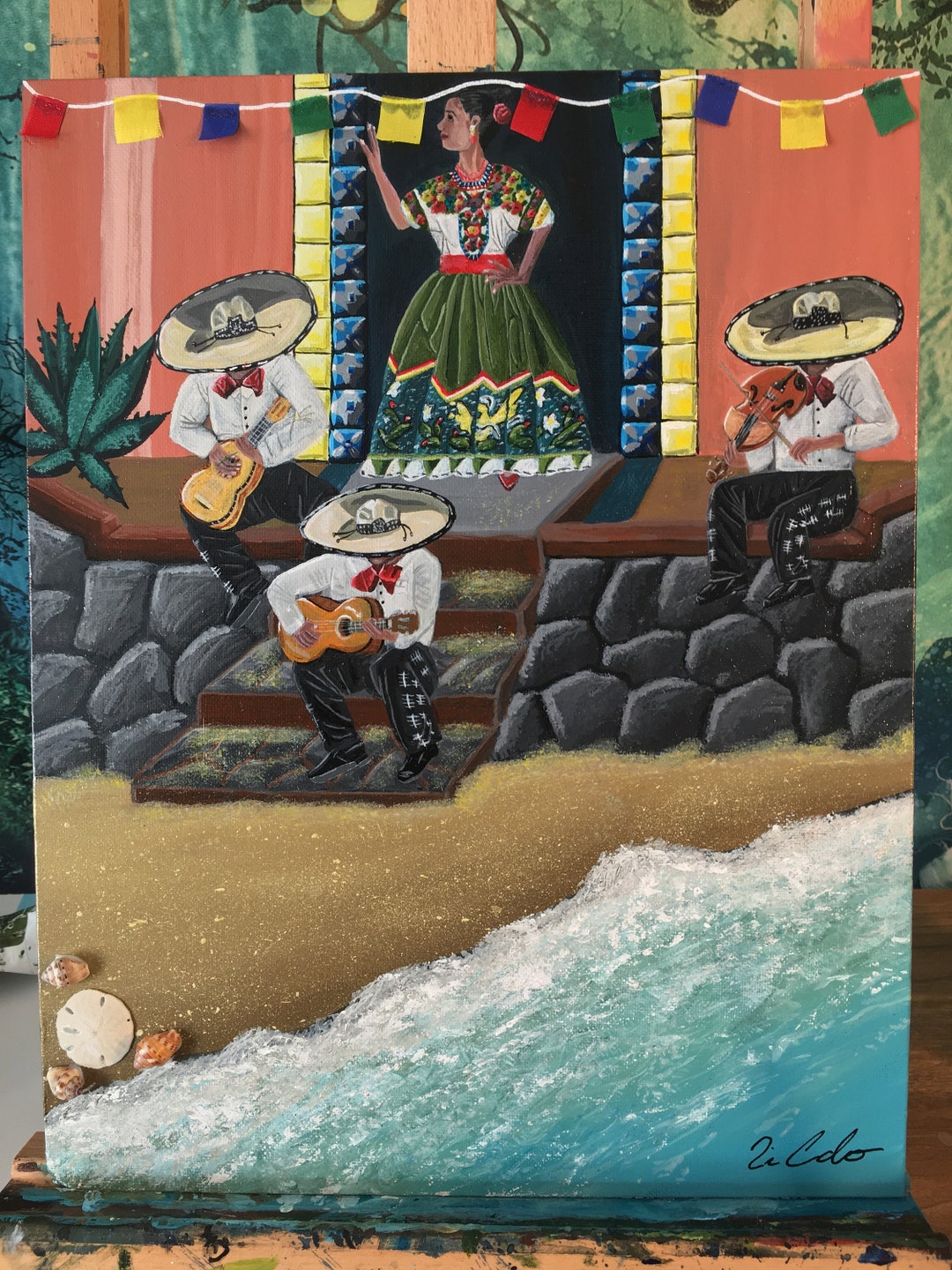 Mariachi Painting on Canvas, 11x14, Original, Mexican Theme, Mariachis ...