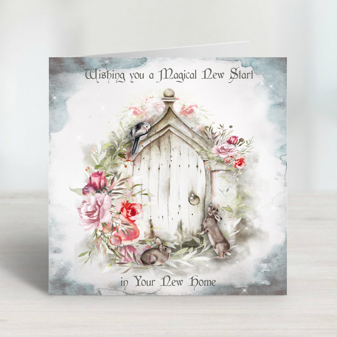 Pretty Ethereal Woodland Fairy Door New Home Card for Those Starting ...