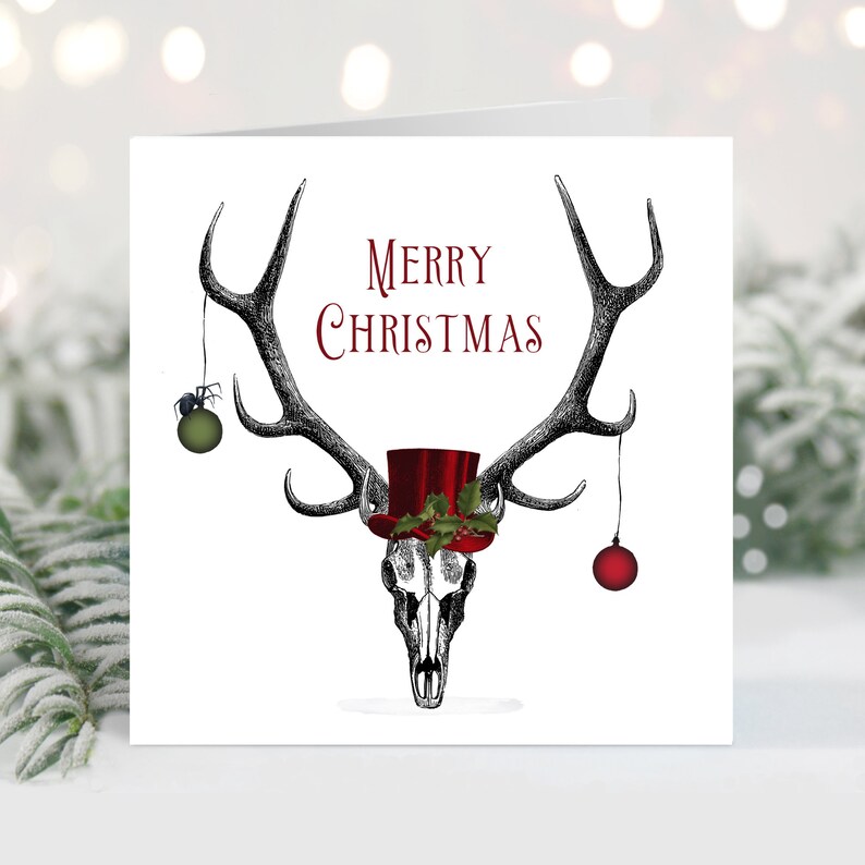 PACK - Burgundy & Gold Gothic, Horror Inspired Christmas Cards for ...