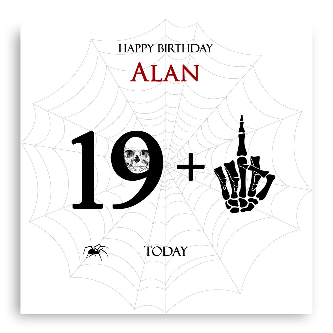 Personalised Rude Middle Finger Skeleton 20th Birthday Card - Etsy