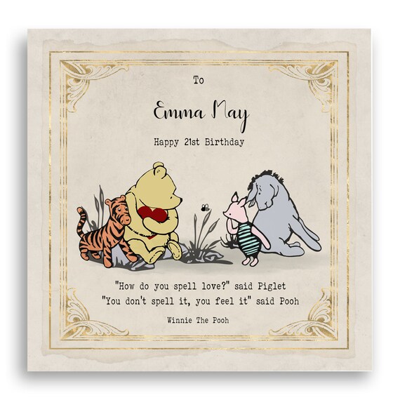 Personalised Winnie the Pooh and Friends Birthday Card for | Etsy