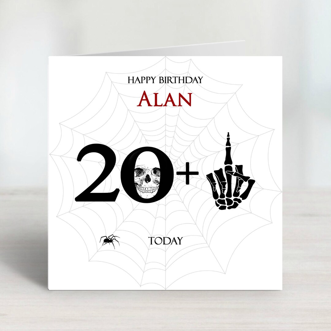 Personalised Rude, Middle Finger Skeleton 21st, 31st, 41st, 51st, 61st ...