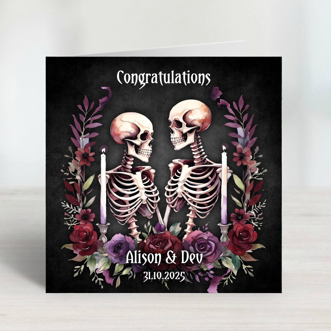 Personalised Gothic Wedding, Engagement, Anniversary, Congratulations ...