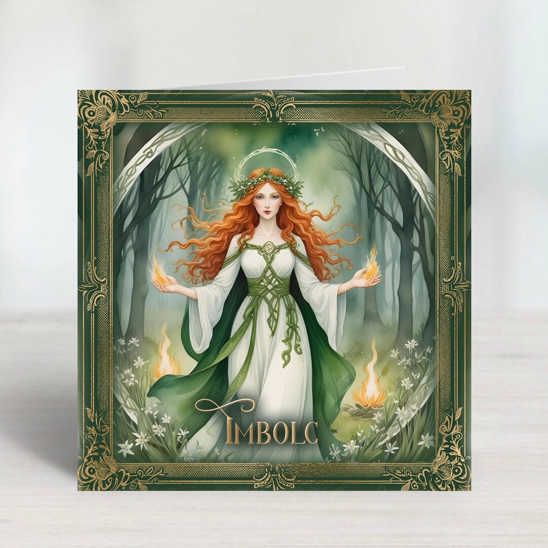Pagan Greeting Card Honour the Sacred Celebration of Imbolc With Our Stunning Goddess Card ...