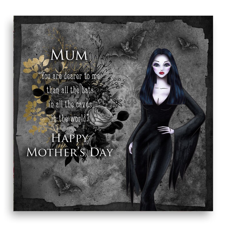 Personalised Addams Family Morticia Mother's Day Card - Etsy UK