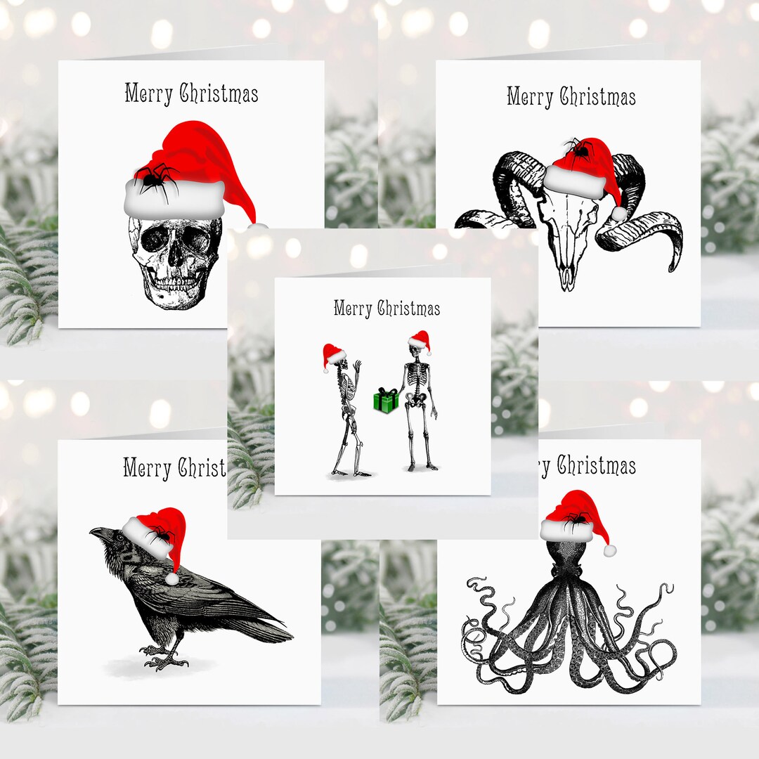 PACK - Gothic, Horror Inspired Christmas Cards for Those Who Love the ...
