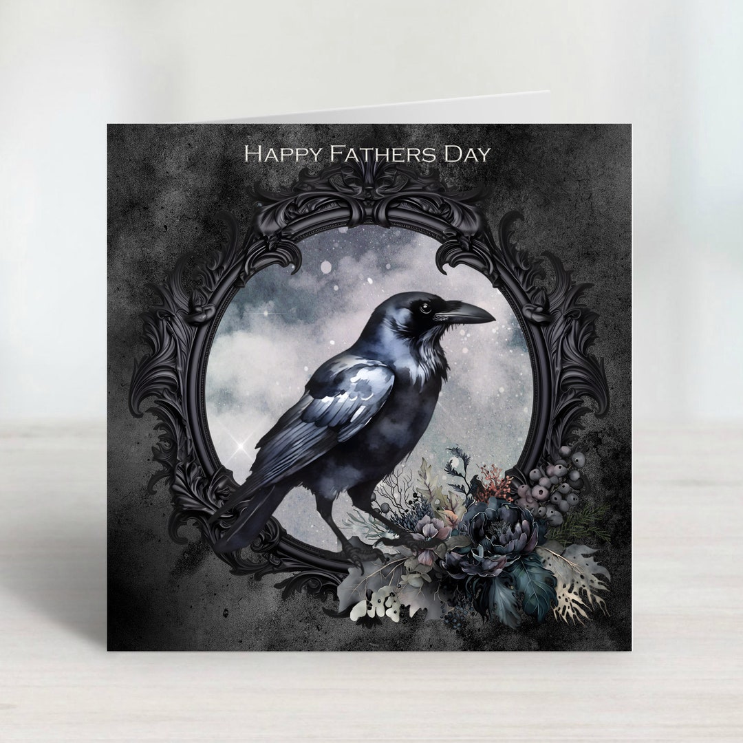 Elegant Macabre Raven Design Father's Day Card - Etsy