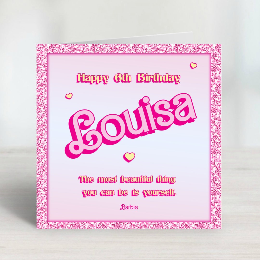 Personalised Pink Birthday Card With Barbie Quote the Most - Etsy