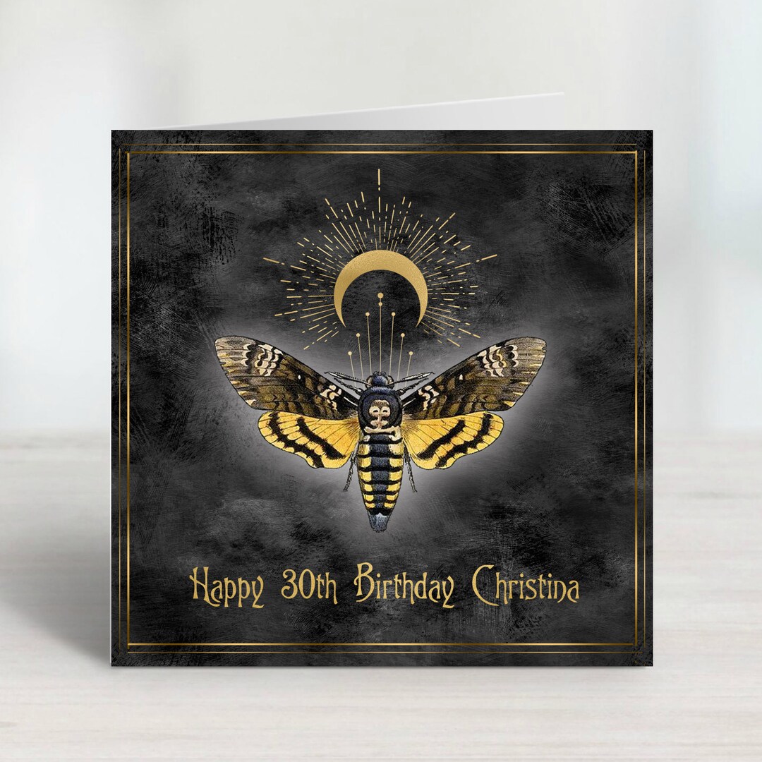 Personalised Birthday Card - Death's-head Hawk Moth - Etsy UK