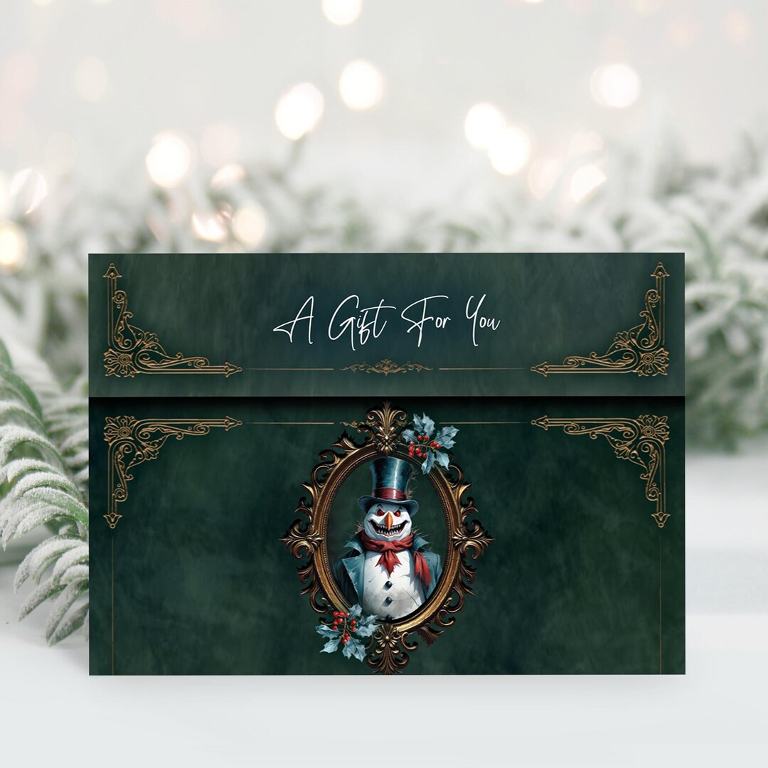 Evil Snowman Gothic Christmas Money, Voucher, Gift Card Wallet With ...