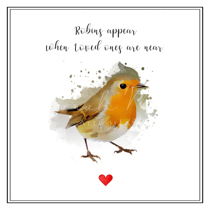 Memorial Watercolour Robin Print - Etsy