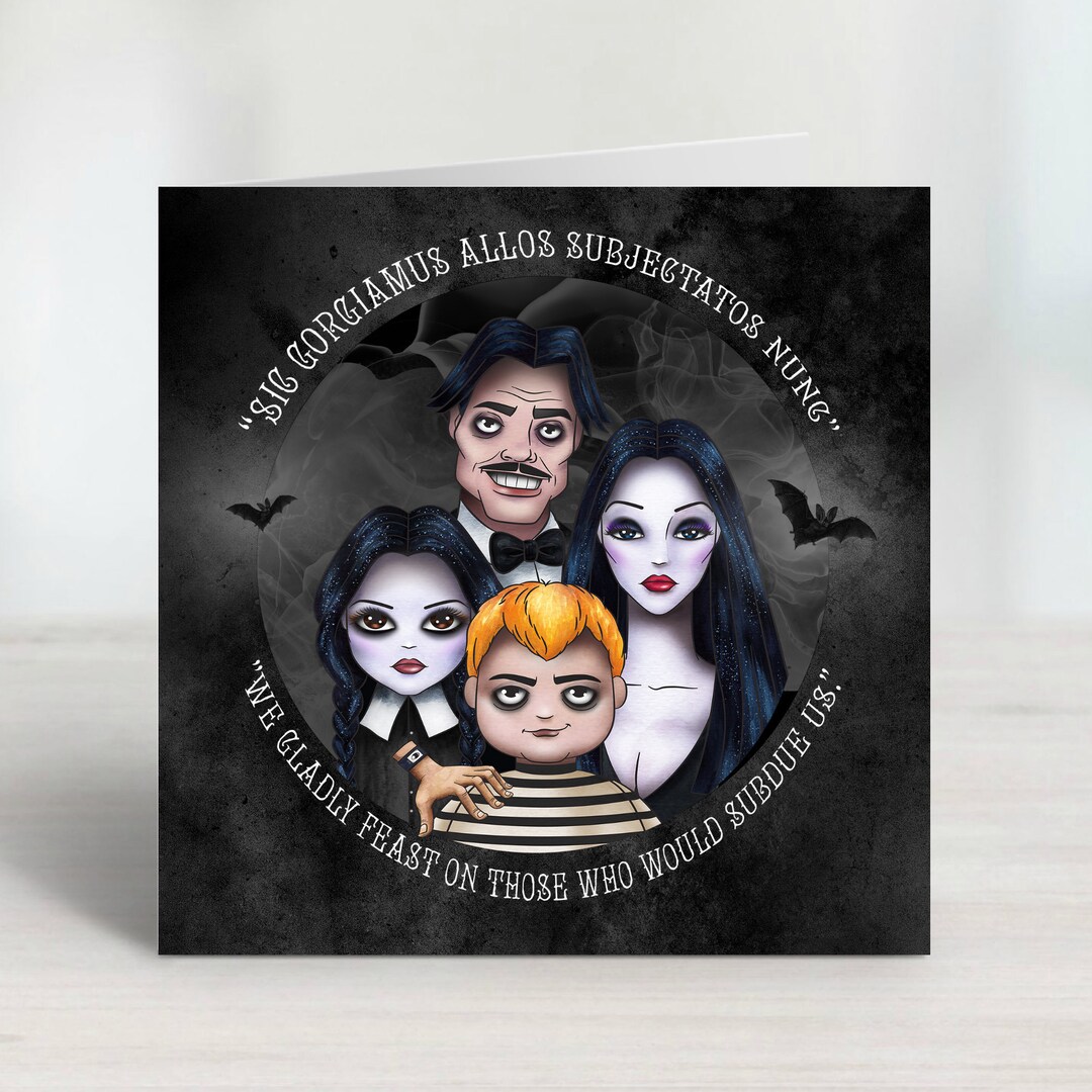 Addams Family Portrait With Motto Birthday Card - Etsy