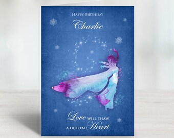 Handmade Girls Frozen Elsa Personalised Card - Etsy
