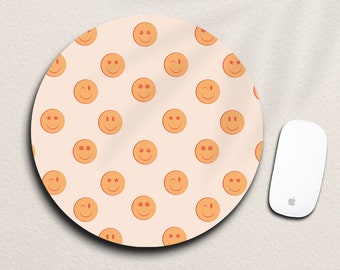 Floral Bliss Mouse Mat | Aesthetic Round Non-slip Pad for PC & Mac ...