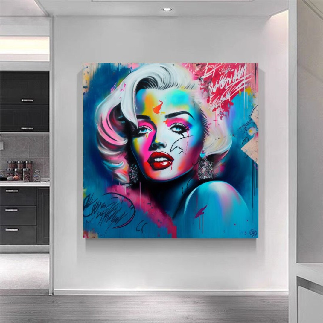 Large Rolled Printed Canvas Marilyn Monroe, Creative Art Work, Graffiti ... Large Rolled Printed Canvas Marilyn Monroe, Creative Art Work, Graffiti ...
