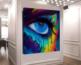 Abstract Eye Canvas Print Colorful Modern Wall Art - Etsy