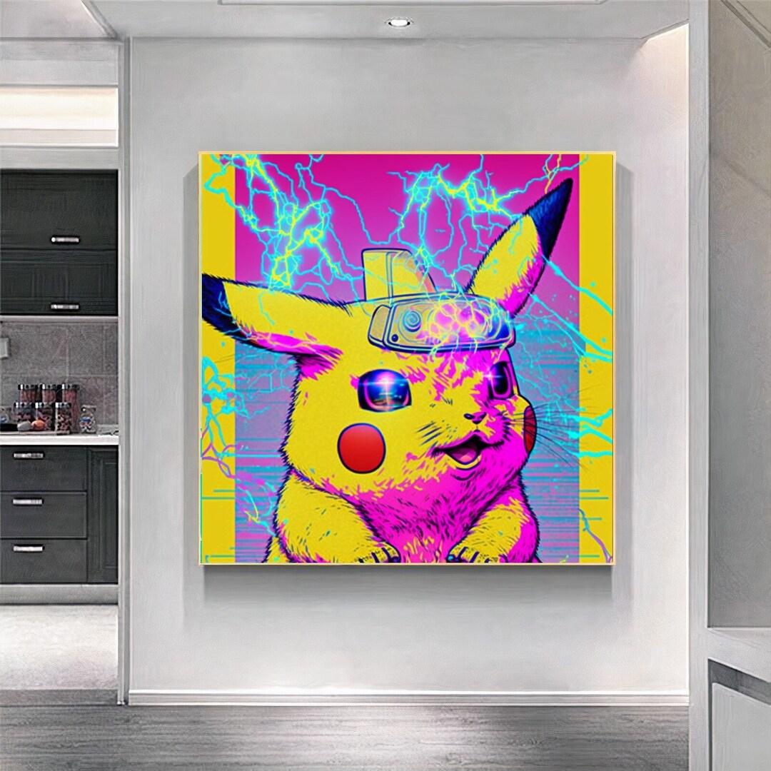 Colorful Pokemon Large Printed Canvas Unique Art Work Modern Wall Art ...