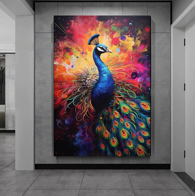 Color Splash Canvas Print Contemporary Animal Art, Stretched Printed ...