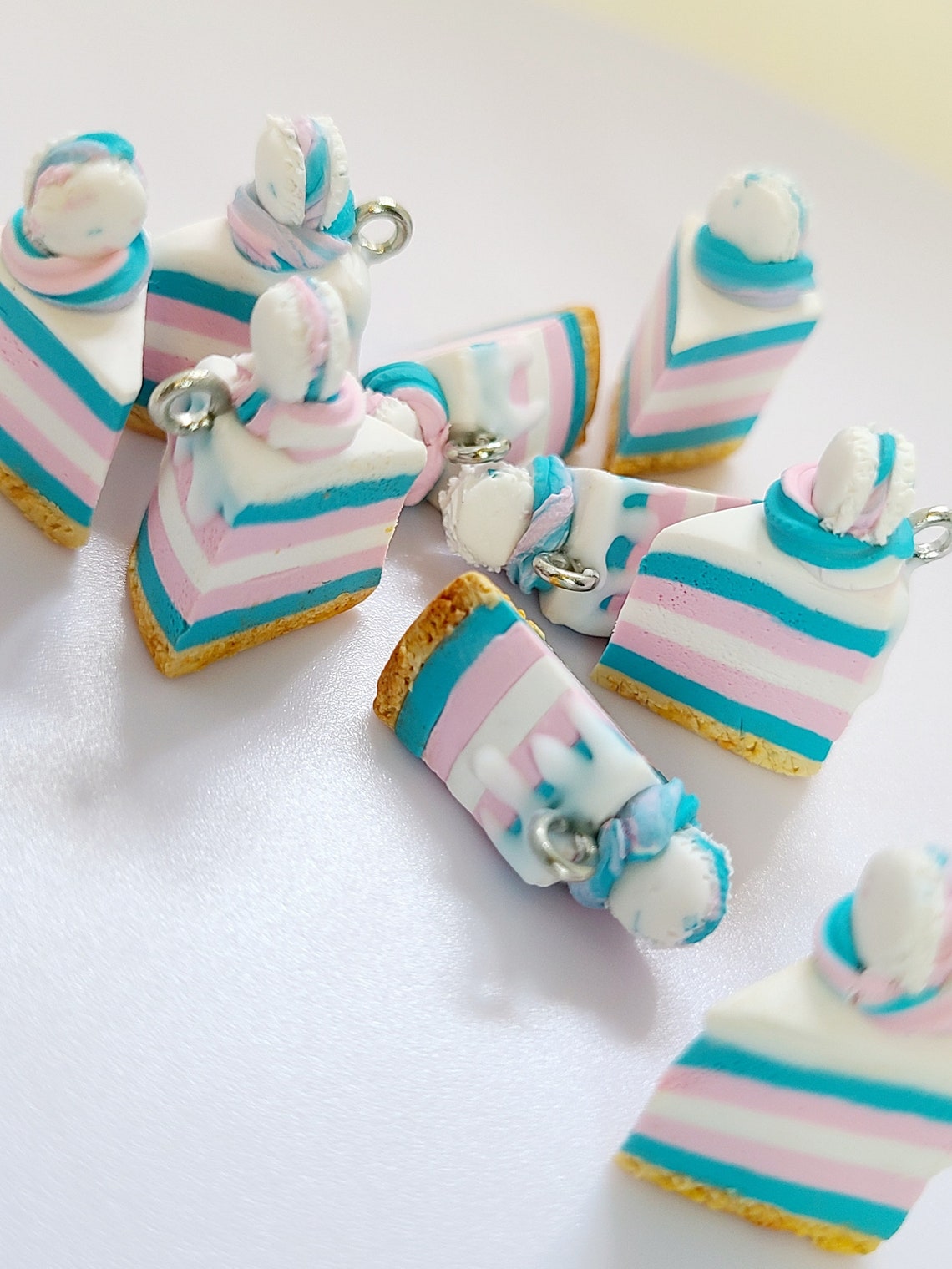 Trans pride miniature cake or charm nickel free trans | Etsy