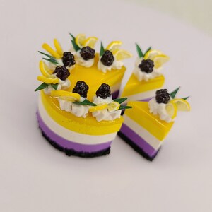 Non Binary Pride Miniature Cake Earrings or Charm nickel Free Enby ...