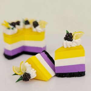 Non Binary Pride Miniature Cake Earrings or Charm nickel Free Enby ...