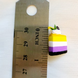 Non Binary Pride Miniature Cake Earrings or Charm nickel Free Enby ...
