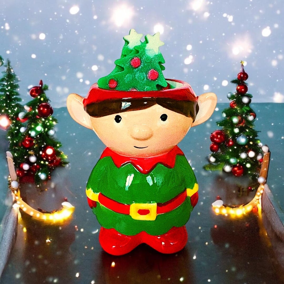 Cute Elf Tea Light Wax Burner/oil Burner/ Free Christmas Tree Wax Melt ...