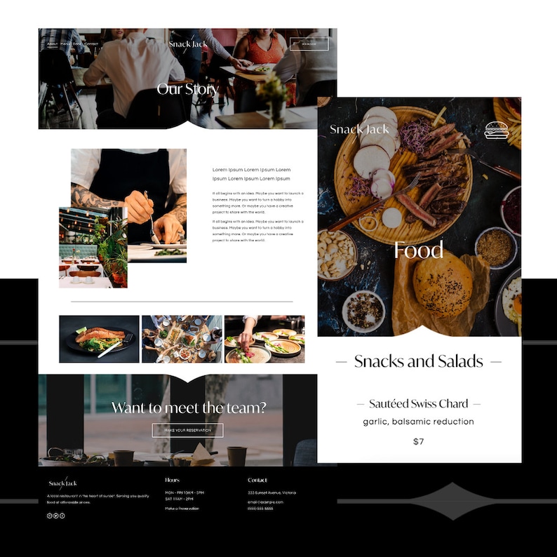 Personalized Squarespace Website Template – Digital Restaurant and Cafe ...